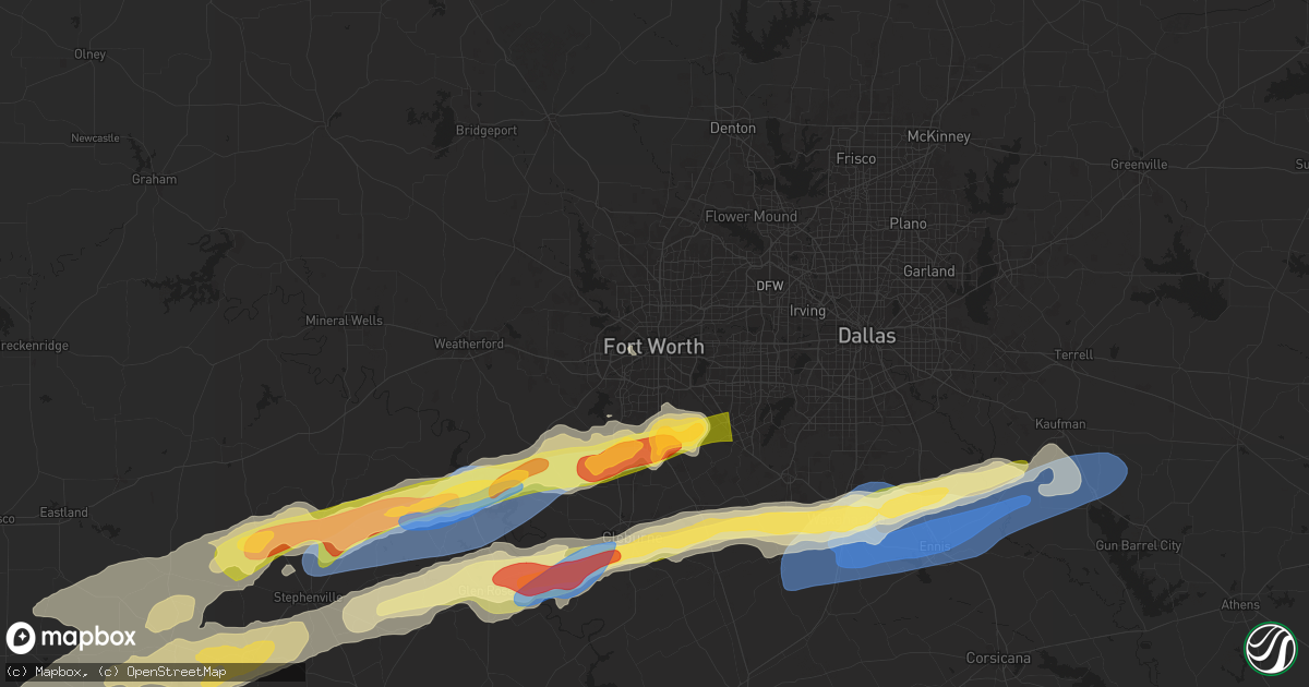 Hail Map in Fort Worth, TX on March 7, 2025 - HailTrace