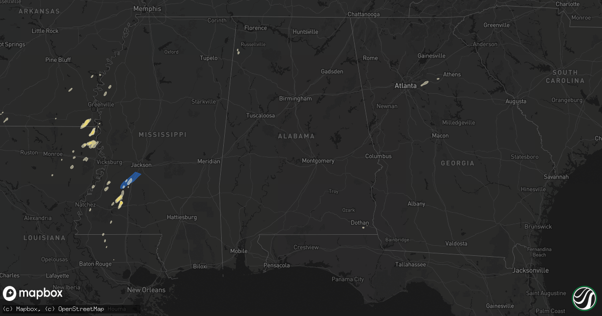 Hail Map in Alabama on March 7, 2026 - HailTrace