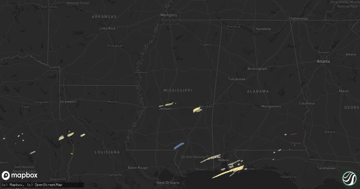 Hail Map in Mississippi on March 8, 2024 - HailTrace
