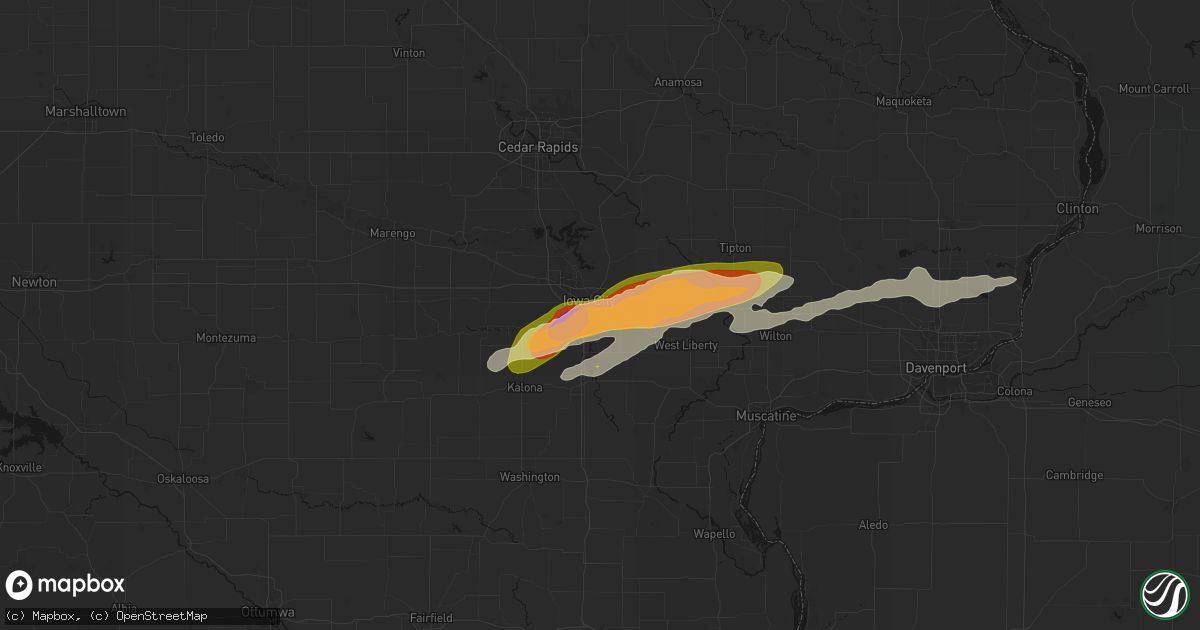 Hail Map in Iowa City, IA on March 10, 2026 - HailTrace
