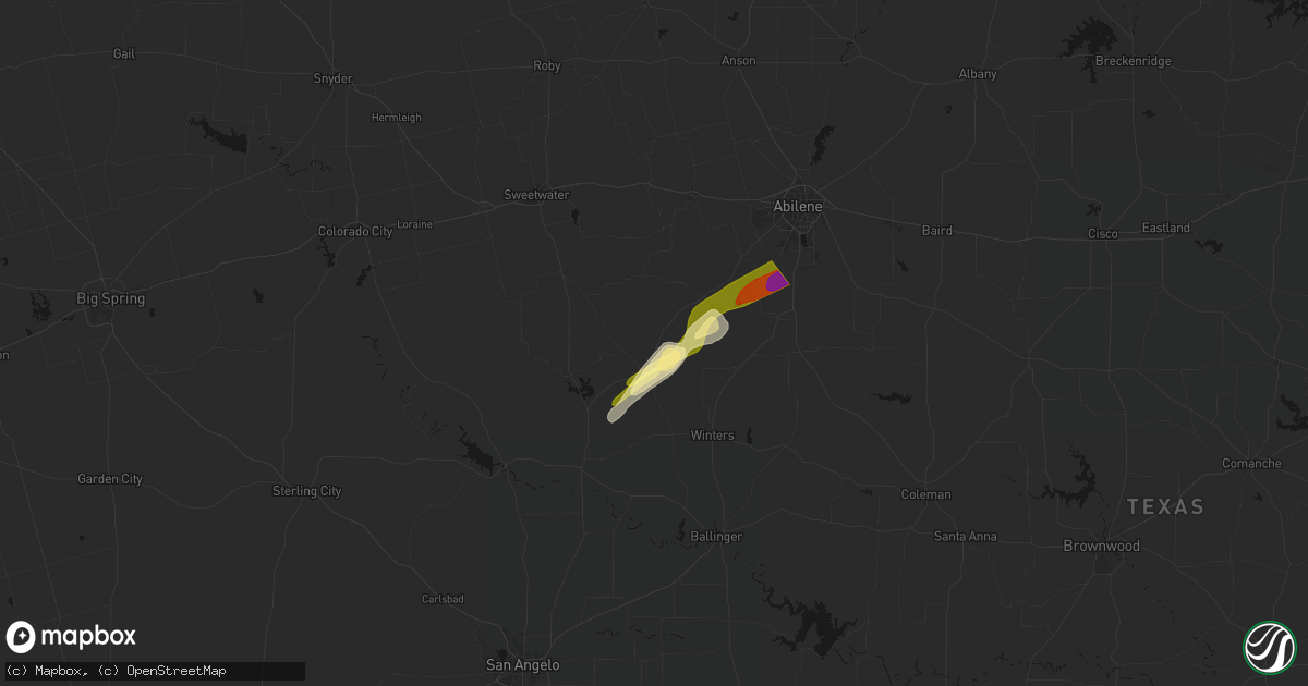 Hail Map in Wingate, TX on March 10, 2026 - HailTrace