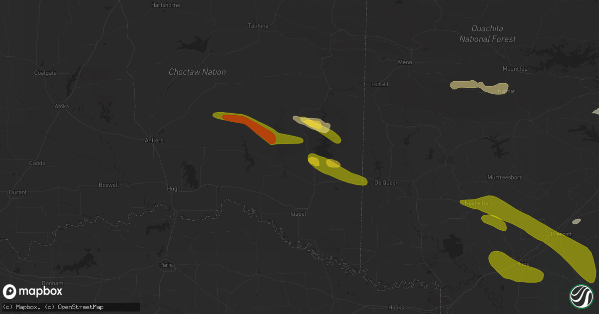 Hail Map in Broken Bow, OK on March 11, 2023 - HailTrace