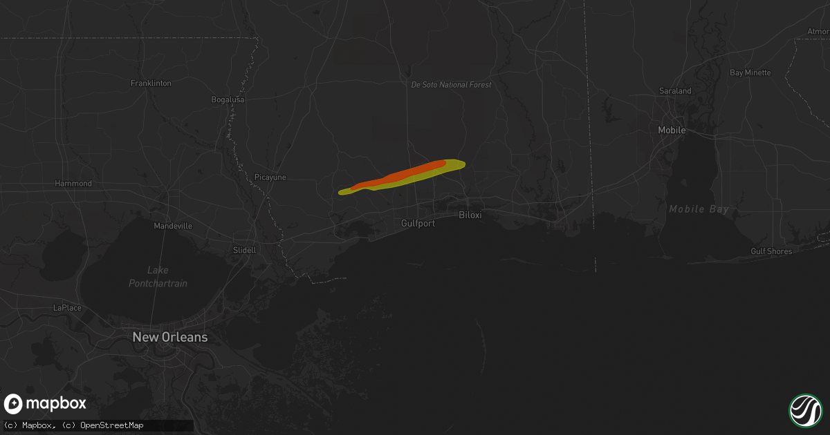 Hail Map in Gulfport, MS on March 12, 2023 - HailTrace