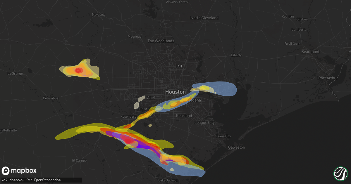 Hail Map in Houston, TX on March 15, 2024 - HailTrace