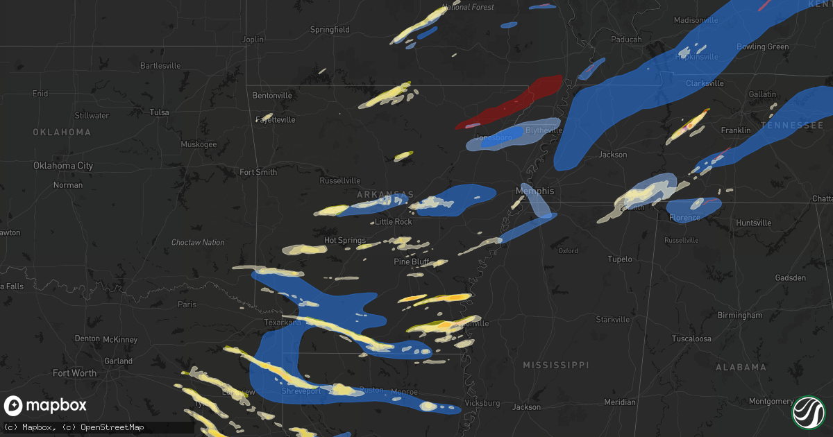 Hail Map in Arkansas on March 15, 2026 - HailTrace