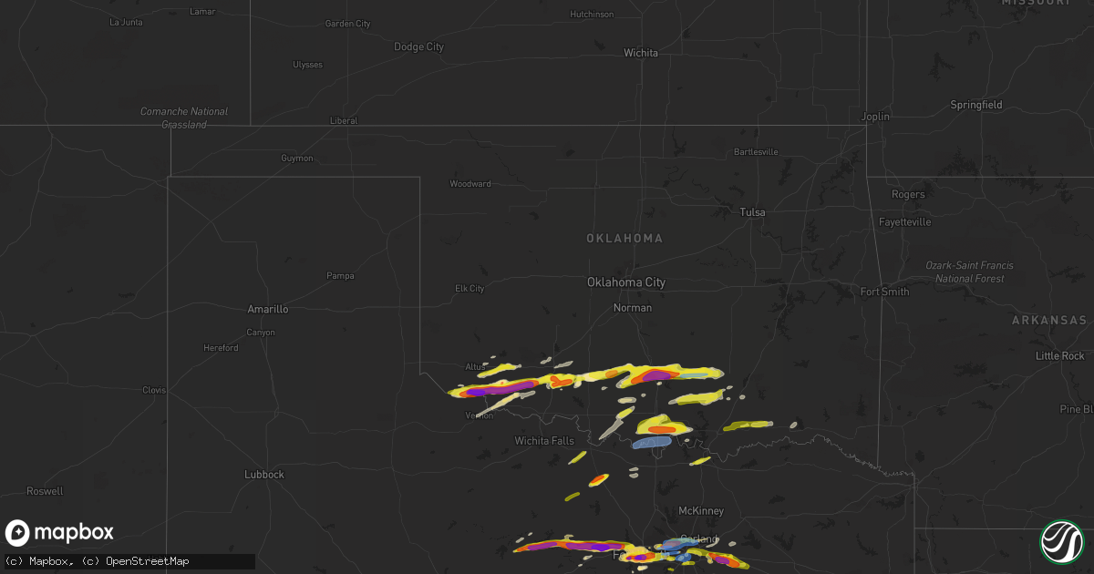 Hail Map in Oklahoma on March 16, 2023 - HailTrace