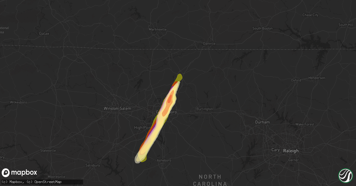 Hail Map in Browns Summit, NC on March 16, 2025 - HailTrace