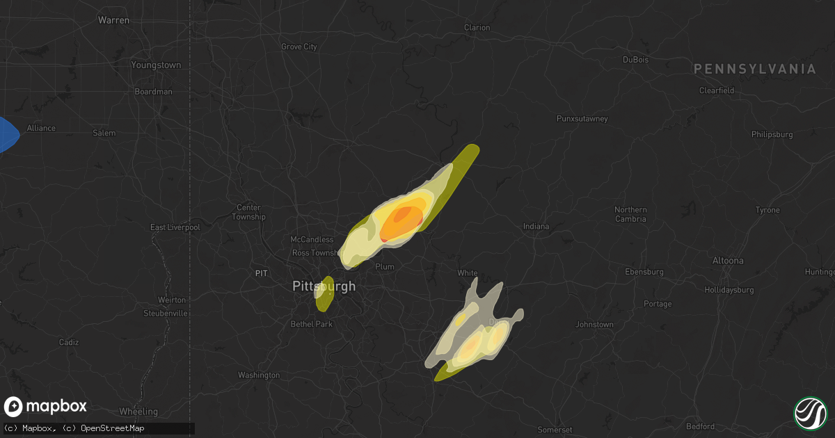 Hail Map in Leechburg, PA on March 16, 2025 - HailTrace