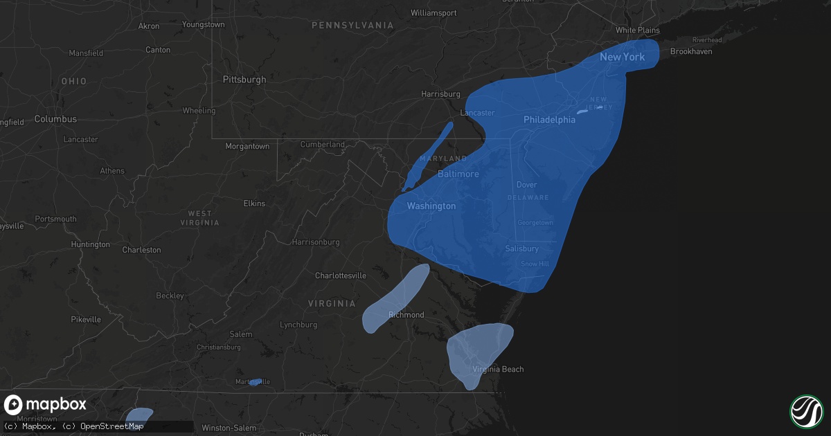 Hail Map in Delaware on March 16, 2026 - HailTrace