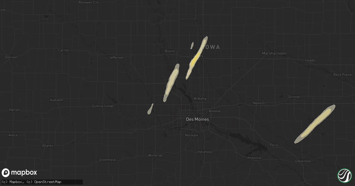 Hail Map in Granger, IA on March 18, 2025 - HailTrace