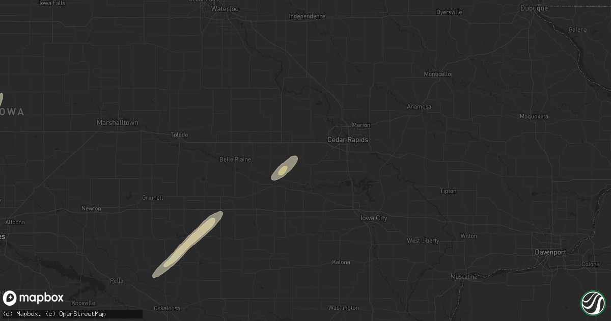 Hail Map in Norway, IA on March 18, 2025 - HailTrace