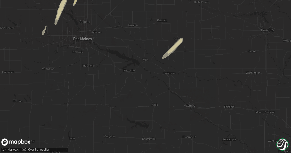 Hail Map in Tracy, IA on March 18, 2025 - HailTrace