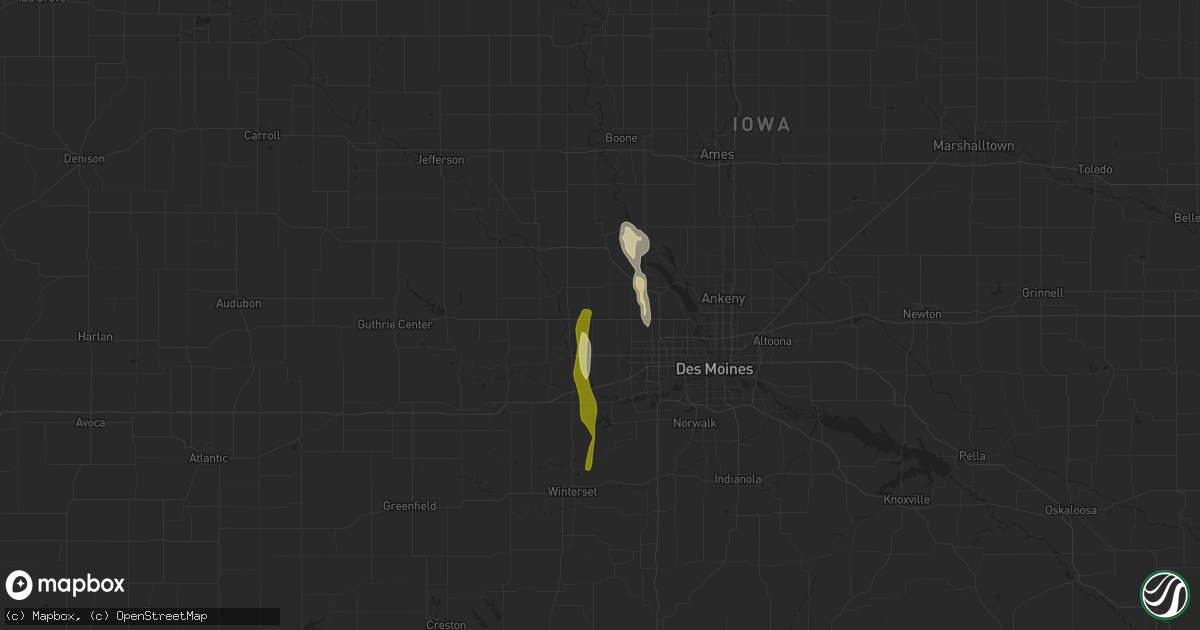 Hail Map in Dallas Center, IA on March 19, 2025 - HailTrace