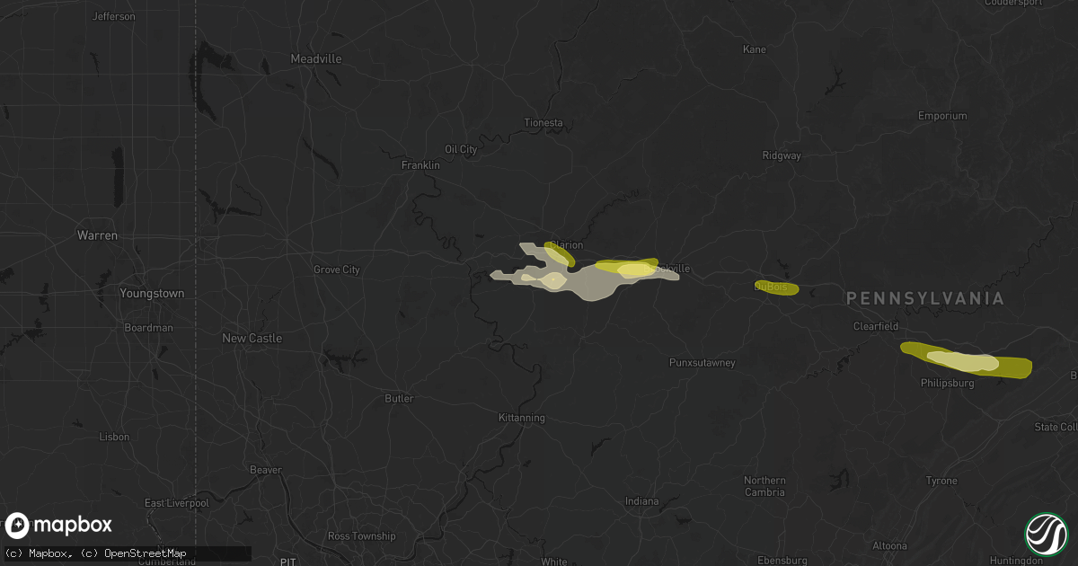 Hail Map in Sligo, PA on March 22, 2026 - HailTrace
