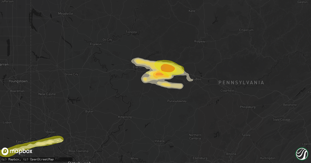 Hail Map in Summerville, PA on March 22, 2026 - HailTrace