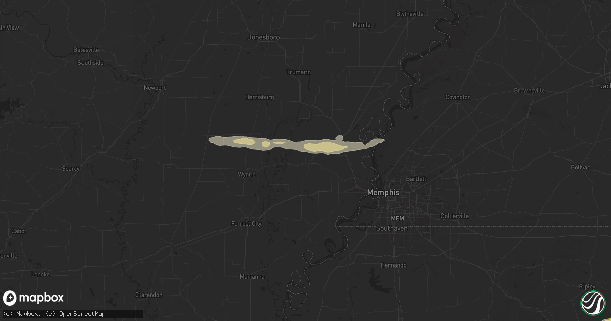 Hail Map in Earle, AR on March 23, 2025 - HailTrace