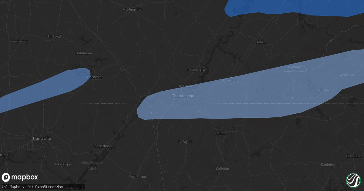 Hail Map in Chattanooga, TN on March 24, 2023 - HailTrace