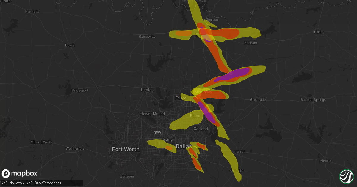 Hail Map in Frisco, TX on March 25, 2025 - HailTrace