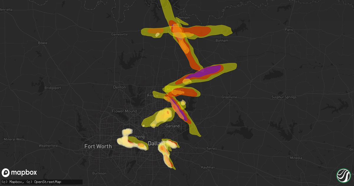 Hail Map in Mckinney, TX on March 25, 2025 - HailTrace