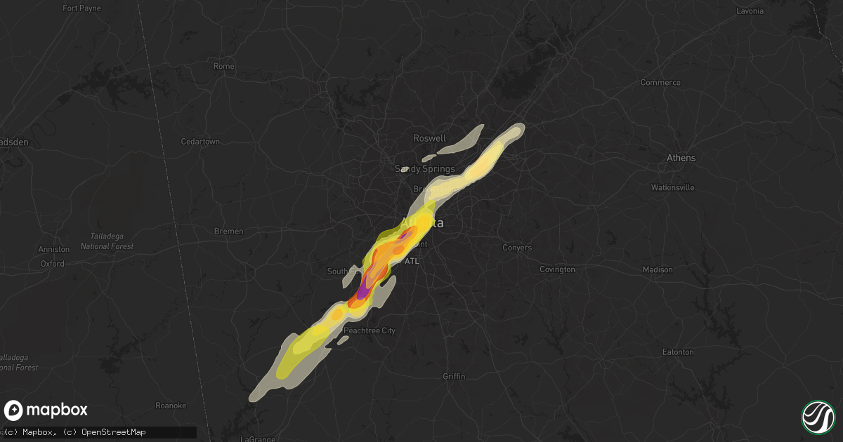 Hail Map in Atlanta, GA on March 26, 2023 - HailTrace