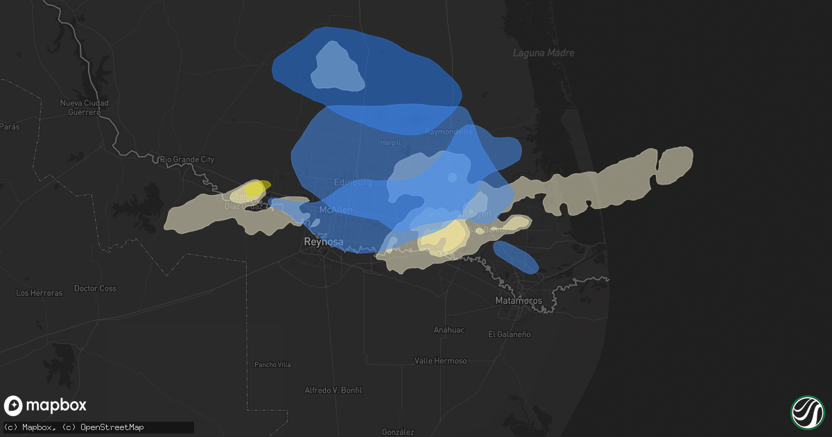 Hail Map in Mercedes, TX on March 27, 2025 - HailTrace