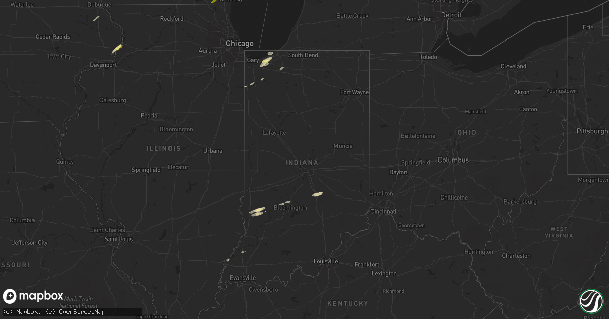 Hail Map in Indiana on March 31, 2016 - HailTrace
