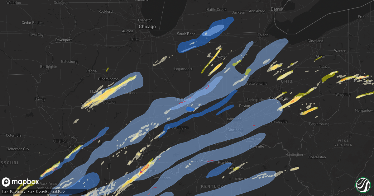 Hail Map in Indiana on April 2, 2025 - HailTrace