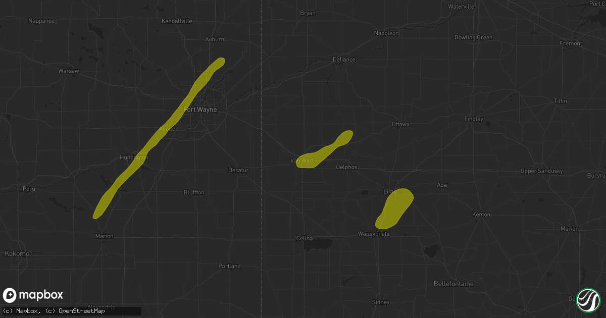 Hail Map in Van Wert, OH on April 2, 2025 - HailTrace