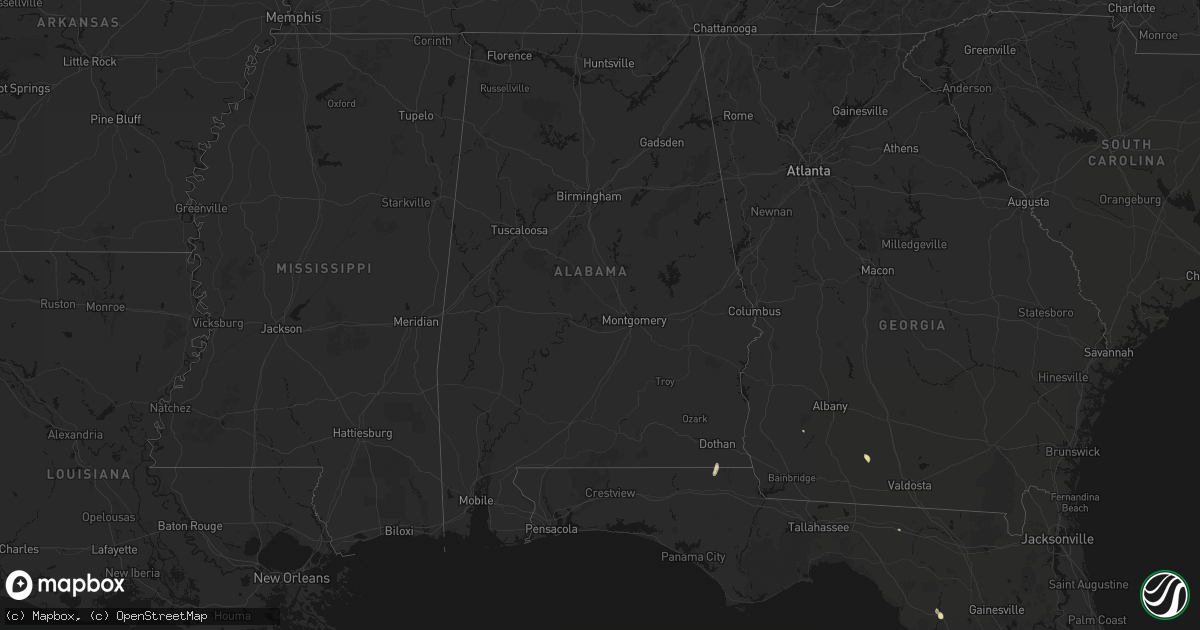 Hail Map in Alabama on April 3, 2026 - HailTrace