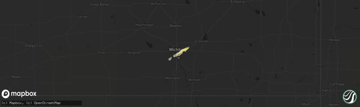 Hail Map in Mcconnell Afb, KS on April 3, 2026 - HailTrace