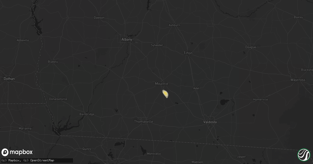 Hail Map in Moultrie, GA on April 3, 2026 - HailTrace