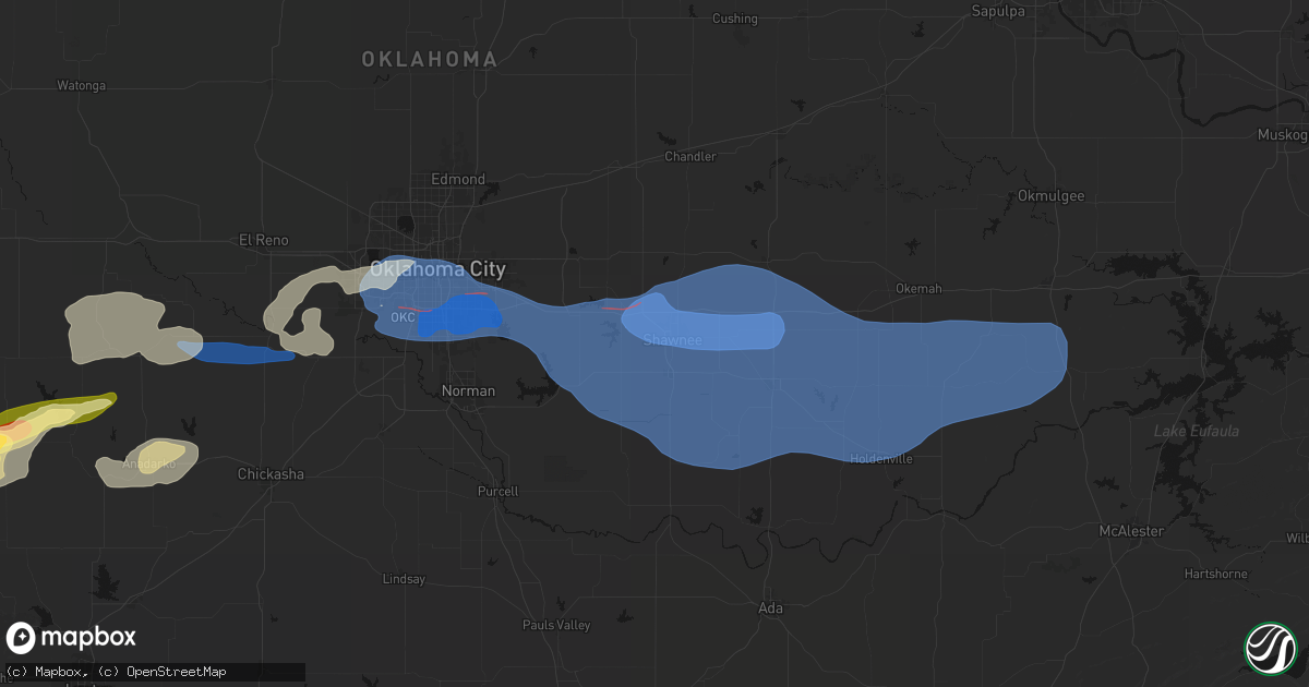 Hail Map in Shawnee, OK on April 3, 2026 - HailTrace