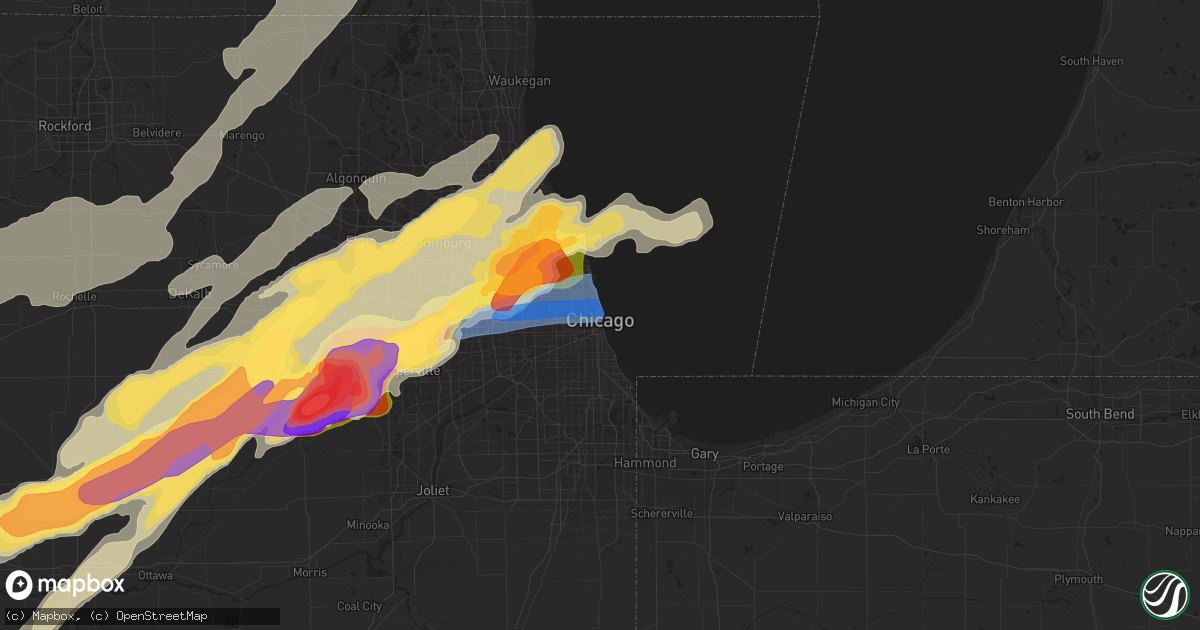 Hail Map in Chicago, IL on April 4, 2023 - HailTrace