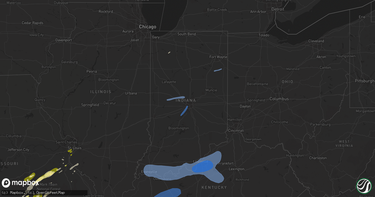 Hail Map in Indiana on April 5, 2023 - HailTrace