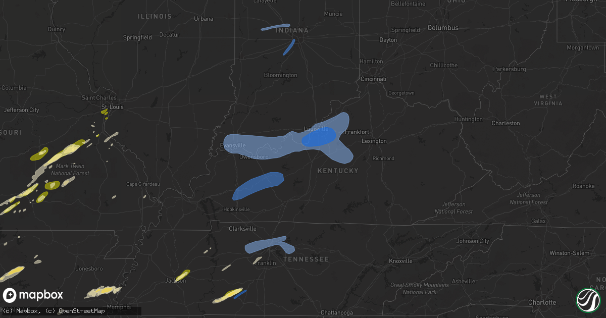 Hail Map in Kentucky on April 5, 2023 - HailTrace