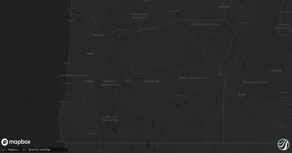 Hail Map in Oregon on April 7, 2025 - HailTrace