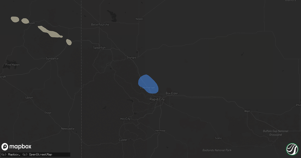 Hail Map in Piedmont, SD on April 8, 2025 - HailTrace