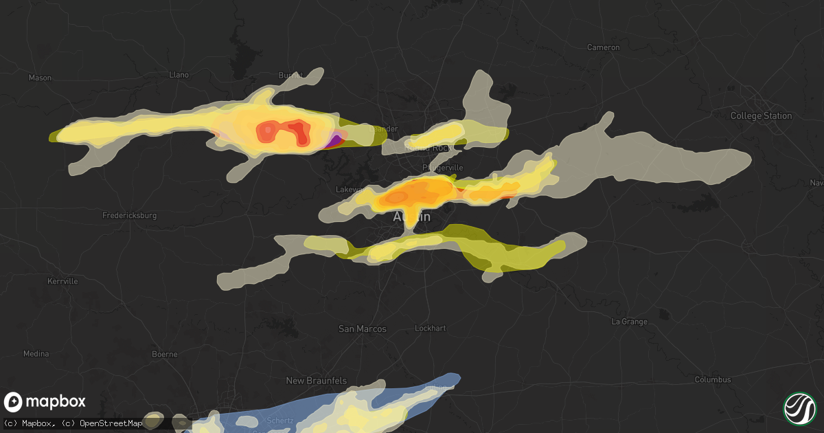 Hail Map in Austin, TX on April 9, 2024 - HailTrace