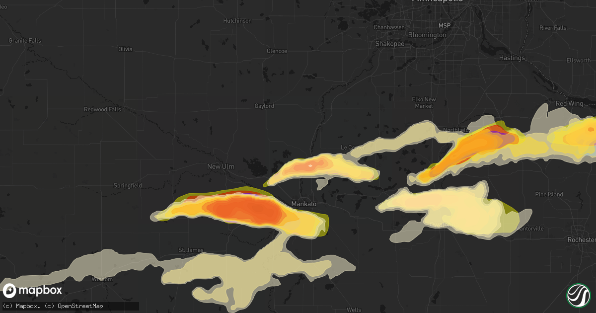 Hail Map in Saint Peter, MN on April 13, 2026 - HailTrace