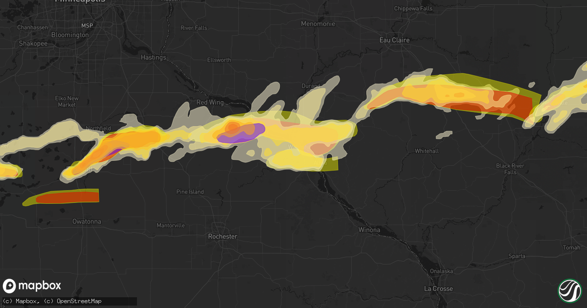Hail Map in Wabasha, MN on April 13, 2026 - HailTrace