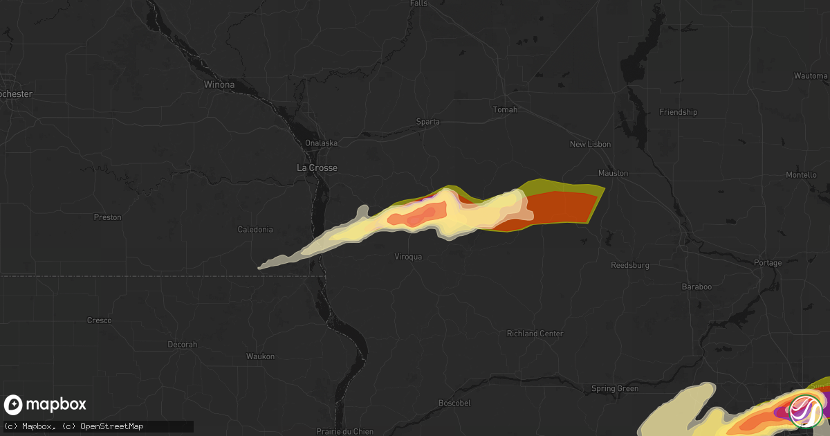Hail Map in Westby, WI on April 14, 2026 - HailTrace