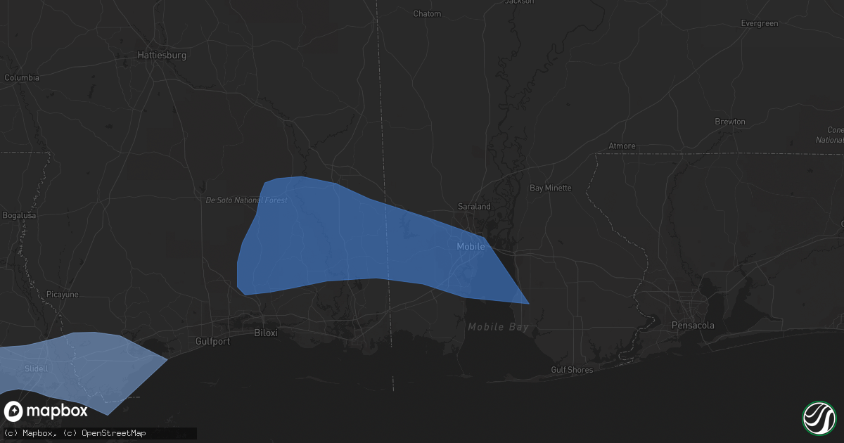 Hail Map in Semmes, AL on April 15, 2023 - HailTrace