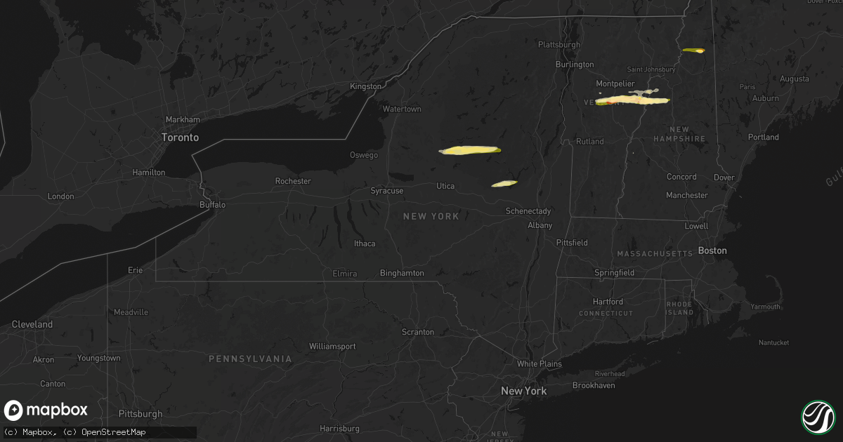 Hail Map in New York on April 16, 2026 - HailTrace