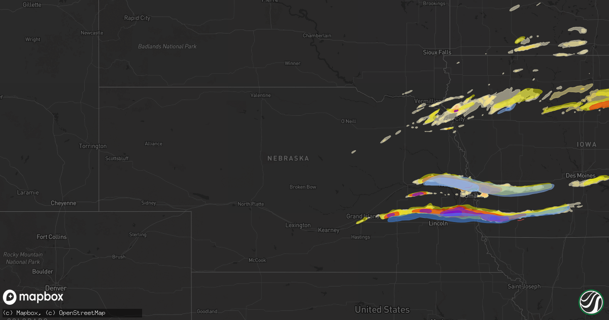 Hail Map in Nebraska on April 17, 2025 - HailTrace