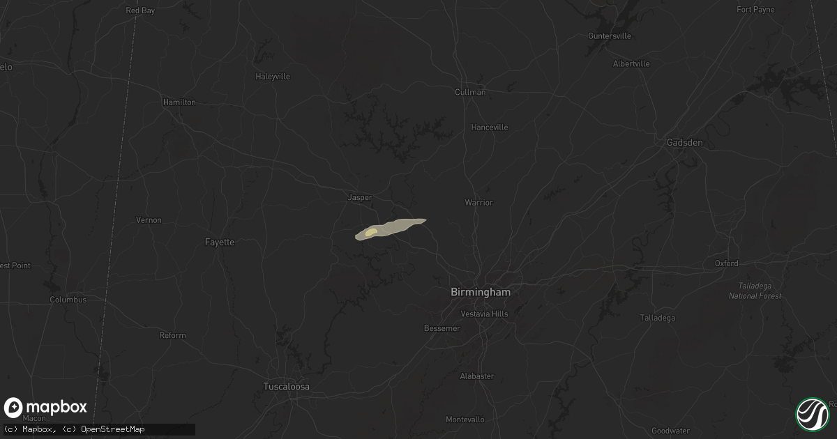 Hail Map in Sumiton, AL on April 21, 2025 - HailTrace