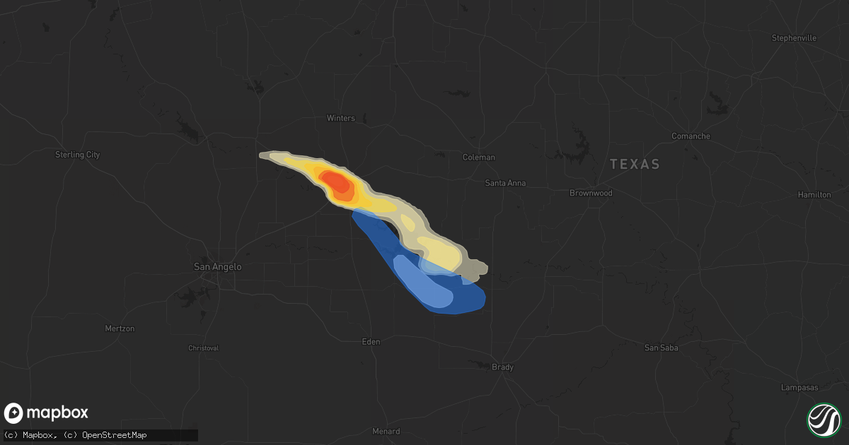 Hail Map in Voss, TX on April 22, 2023 - HailTrace