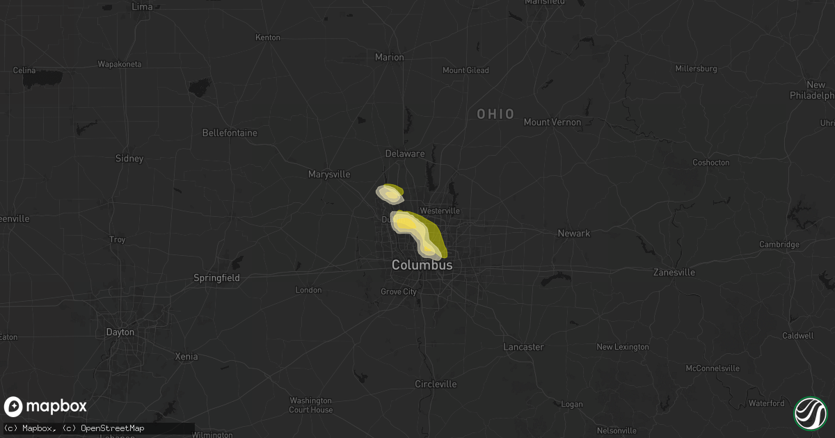 Hail Map in Columbus, OH on April 22, 2026 - HailTrace