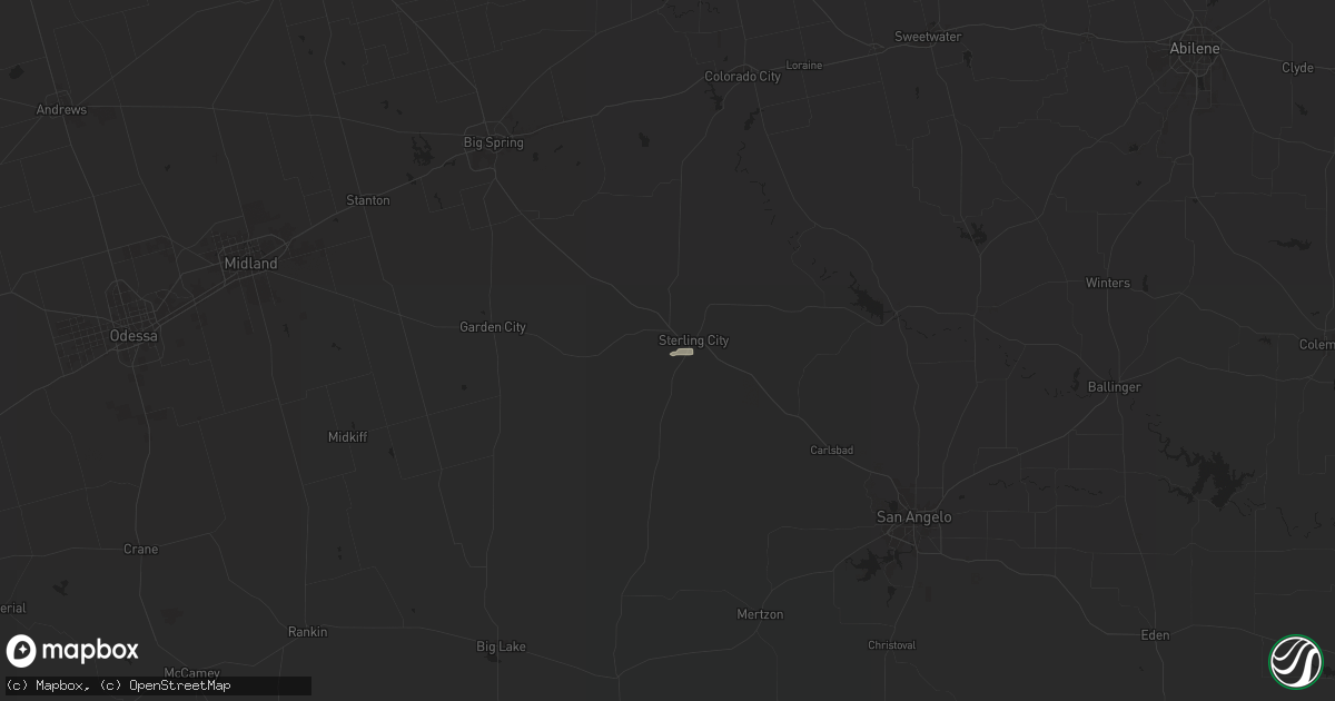 Hail Map in Sterling City, TX on April 24, 2025 - HailTrace