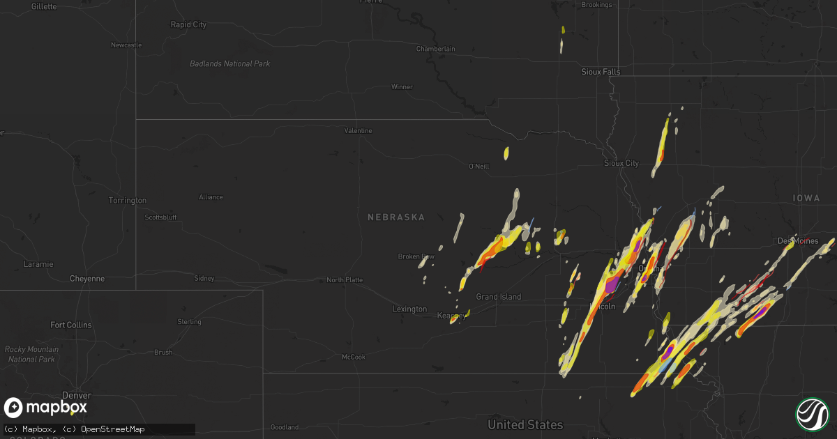 Hail Map in Nebraska on April 26, 2024 - HailTrace