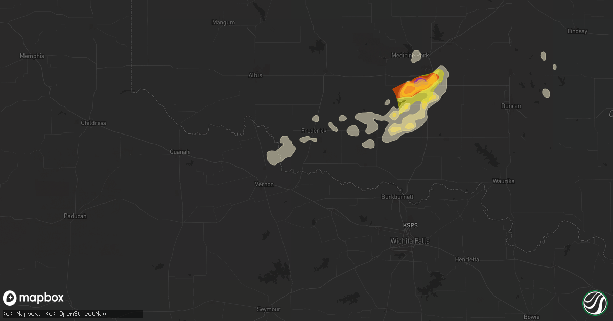 Hail Map in Davidson, OK on April 26, 2025 - HailTrace